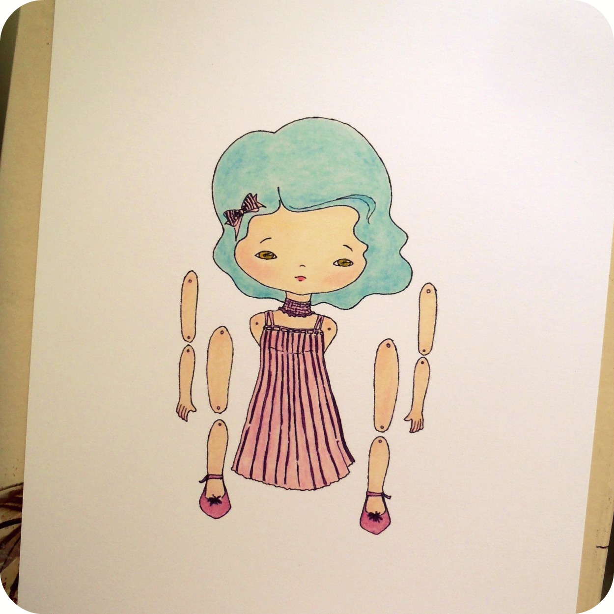 Azure Articulated Paper Doll Print On Luulla